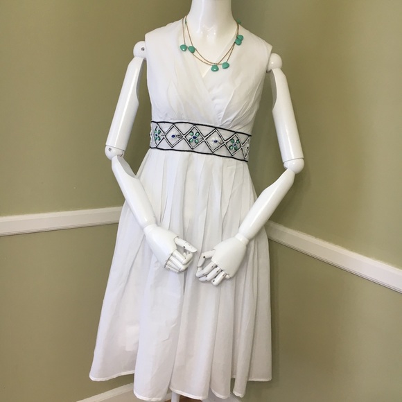 Aryeh | Dresses | Aryeh Beaded Cotton Lined Dress Sz L | Poshmark